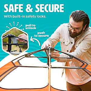 The Original POP 'N GO Premium Outdoor and Indoor Baby Playpen - Portable, Lightweight, Pop Up Pack and Play Toddler Play Yard w/Canopy and Travel Bag - Orange