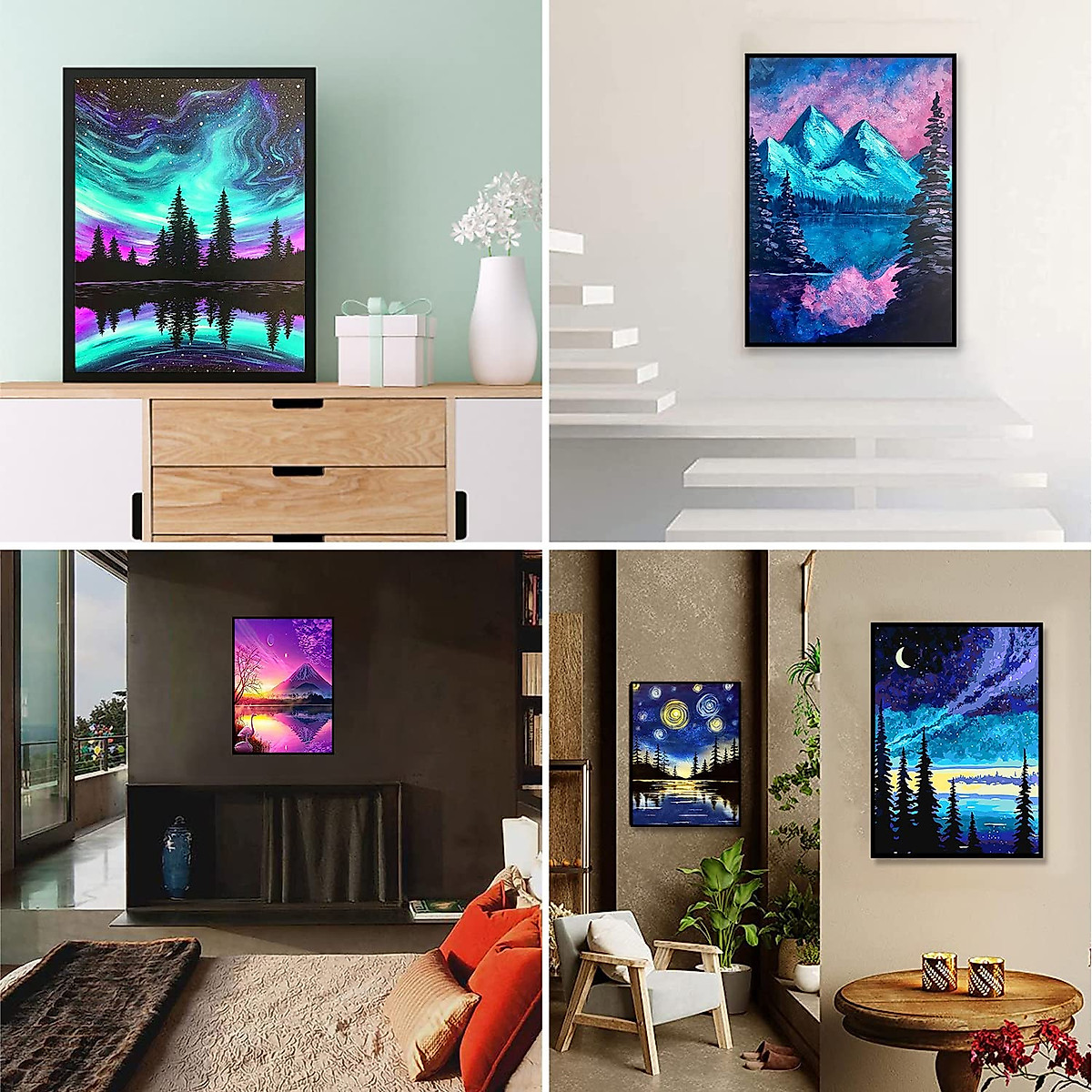 TINY FUN 12 Pack Diamond Painting Kits for Adults 5D Diamond Art Kit for Beginners, DIY Paint with Round Full Drill Diamonds Paintings Gem Art for Home Wall Decoration Gift (12X16 Inch