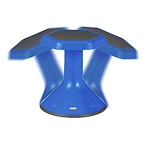 Learniture Backless Active Learning Stool for Office Desks and Classrooms, Active Learning Wobble Chair with Rocking Motion, 18"H, Blue