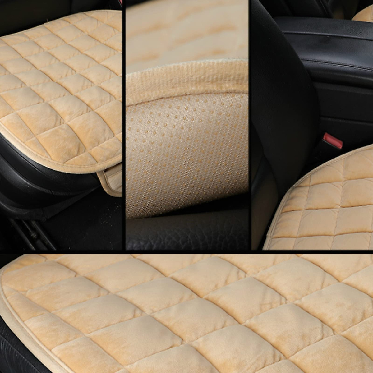 FIVAMI Car Seat Cushion with Storage Hanging Bag,Car Seat Protectors with Comfort Memory Foam Non Slip Bottom,Car Seat Cover for Cars, SUV & Truck,Auto Seat Cover Mat for Baby Child Car Seats (Grey)