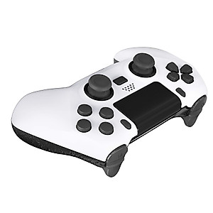eXtremeRate White Decade Tournament Controller (DTC) Upgrade Kit for PS4 Controller JDM-040/050/055, Upgrade Board & Ergonomic Shell & Back Buttons & Trigger Stops - Controller NOT Included