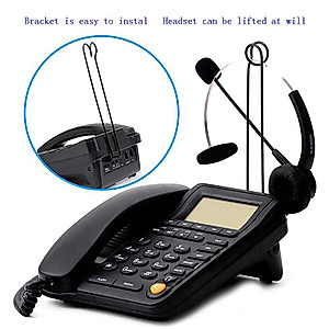 KerLiTar LK-P017B Call Center Corded Phone with Caller ID Receiver and Monaural Headset Noise Canceling Microphone