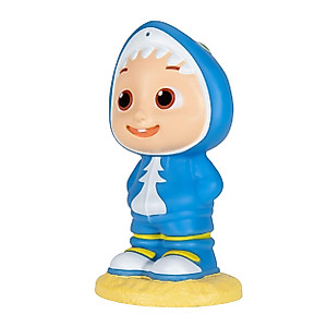 CoComelon Official Bath Squirters, Featuring JJ Character Toy (4” Tall) and 2 Sharks (4” Wide), Bath Time Fun Playset - Character Toys for Babies, Toddlers, and Kids