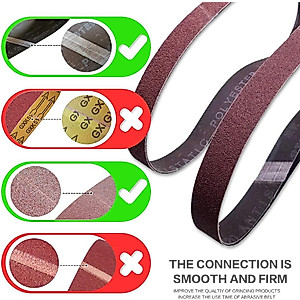 1x 42 Inch 80 Grit Sanding Belt | Premium Aluminum Oxide Sanding Belt | Premium Sander Sandpaper – 12 Pack