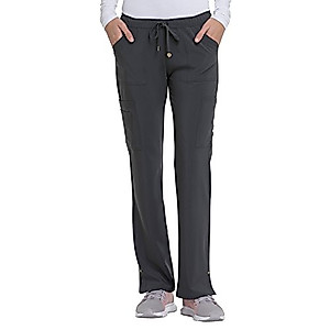 HeartSoul Women Scrubs Pant Low Rise Drawstring HS025, M, Pewter