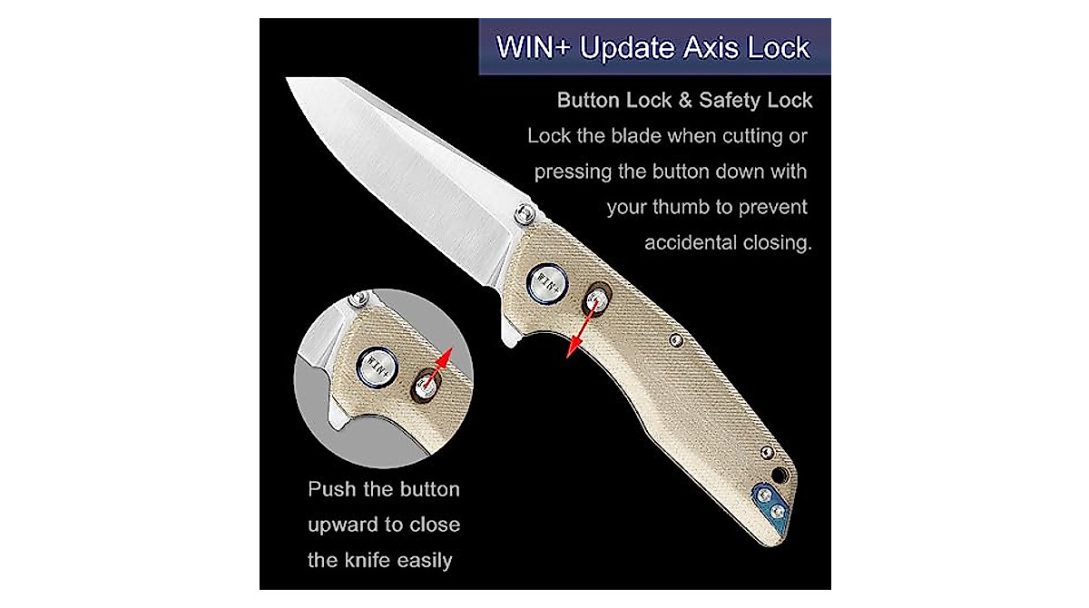 WIN+ Folding Pocket Knife with Axis Lock & Microarta Handle
