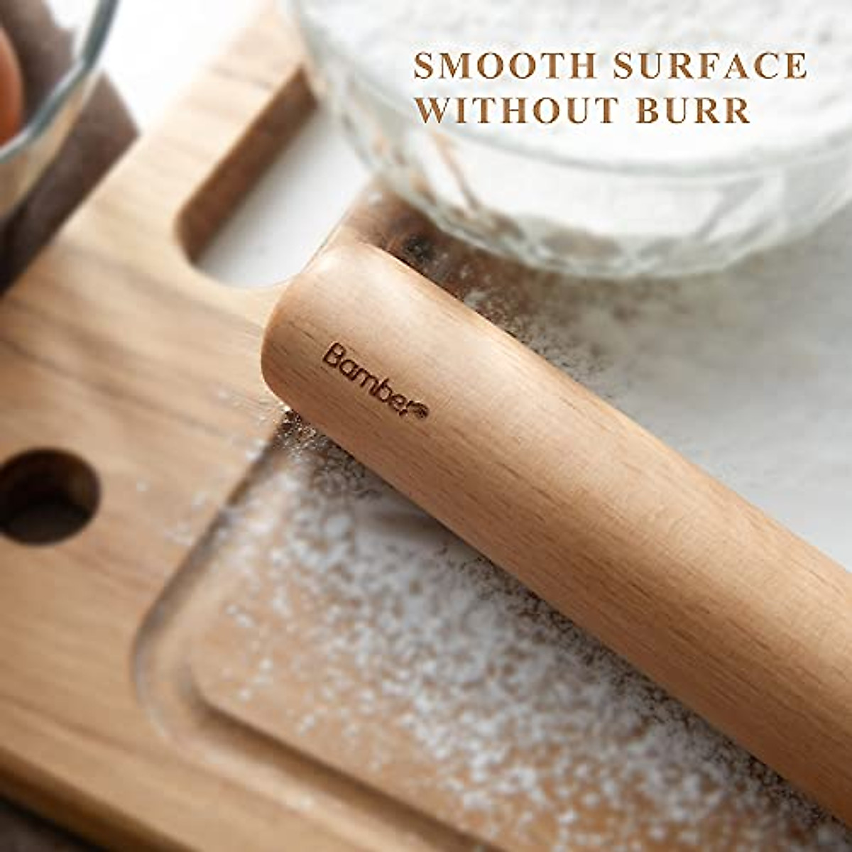 Bamber Wood Rolling Pin, 11 Inch by 1-1/5 Inch