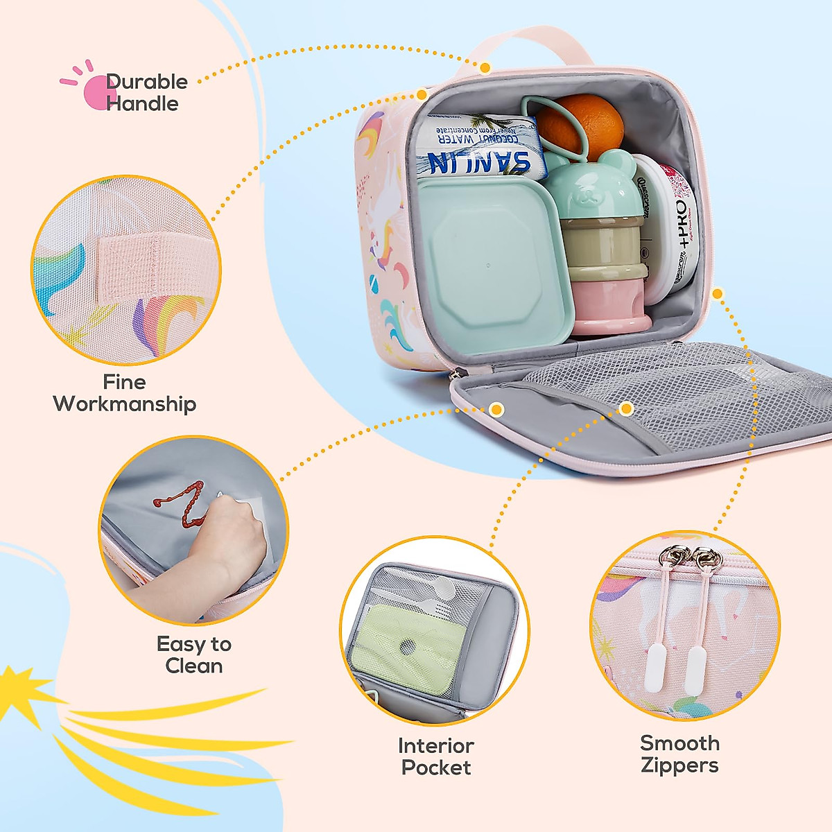 TOURIT Lunch Bag for kids Bundle with 4 Ice Packs