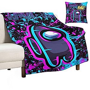 Fleece Throw Blanket Pillow Case Blanket Set Soft Cozy Flannel Throw Blanket Fluffy Bed Throws Couch Sofa Fuzzy Blanket Throws 40x50 Inches