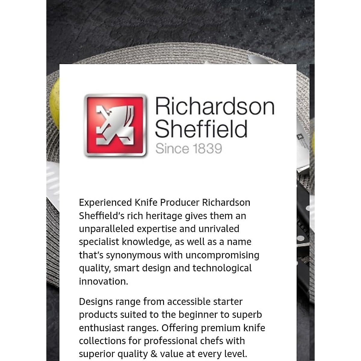 Richardson Sheffield Vulcano Professional Stainless Steel Knife Set, Small, Black, R075X2P580K69