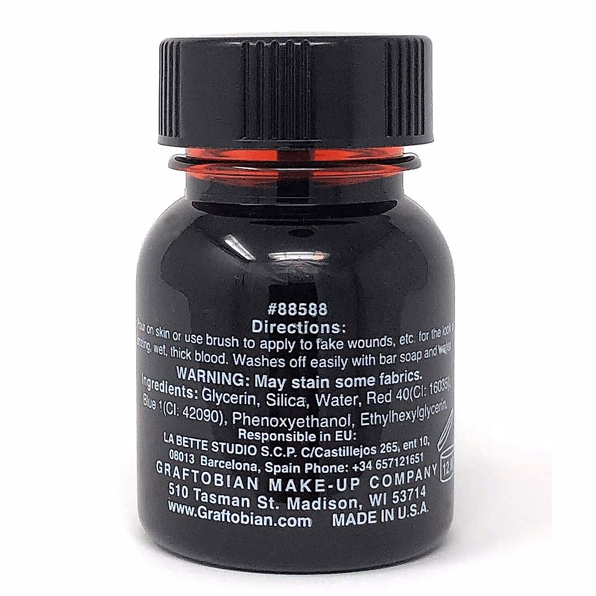 Graftobian Blood Gel 1oz Bottle - Special FX Fake Blood for Halloween - Drips & Never Dries