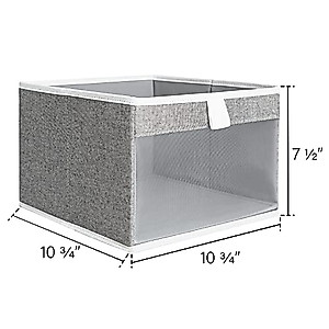 StorageWorks Closet Storage Bins with Clear Window and 2 Handles, Foldable Clothing Bins for Shelves, Large Fabric Organizer, Gray, 3 Pack