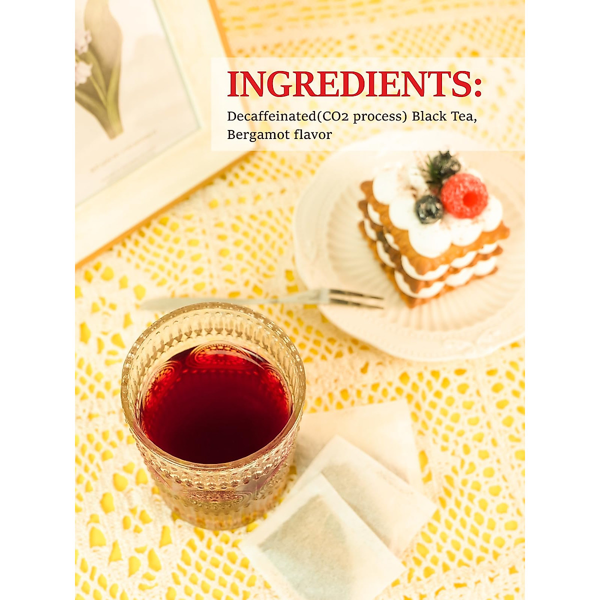 TeeLux Decaf Earl Grey Tea Bags, Decaffeinated Black Tea Blended with Natural Bergamot, Smooth & Full-Bodied, Enjoy Hot or Iced, 100 Count