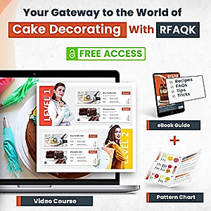 RFAQK 50PCs Cake Turntable Set -12" Aluminum Revolving Cake Stand- Professional Cake Decorating Supplies Kit with Straight & Offset Icing Spatula-Numbered Icing Tips & Bags- Cake Leveler