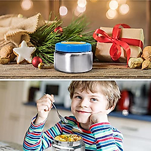 CocoMeiwei Thermos for Hot Food Kids, Insulated Container for Cold Drinks 8 oz, Stainless Steel Wide Mouth Lunch Soup Thermos for School With Silicone Bendable Spoon, Vacuum Leak-Proof Food Jar