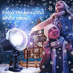 FRANDEK Christmas Snowflake Projector Lights Outdoor, Led Snowfall Lights Waterproof Decorative Christmas Lights Lighting for Xmas Holiday Party Garden Patio Indoor Home Decoration Show