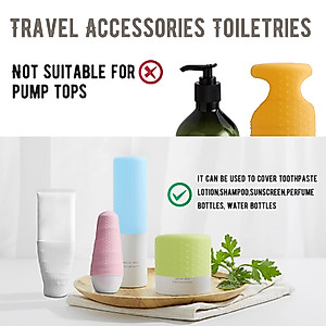 YUBIRD 6 PCS Silicone Travel Sleeves for Toiletries, Toiletry Sleeves for Leak Proofing, Leak Proof Sleeves for Travel Bottles, Travel Size Toiletries, Cruise Must Haves for Women Men