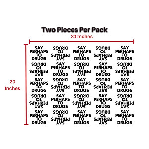 Say Perhaps To Drugs Funny Wrapping Paper Set | Two 20inx30in Folded Wrapping Papers | Unique, Hilarious, and Original Design | Funny Adult Joke Gifts (Black And White)