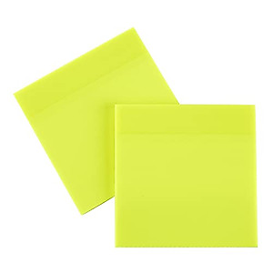 Office Depot® Brand Translucent Sticky Notes, With Storage Tray, 3" x 3", Yellow, 50 Notes Per Pad, Pack Of 12 Pads