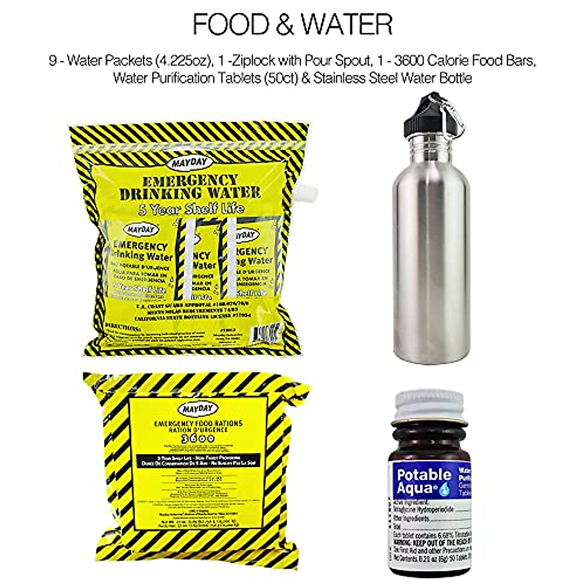 Ready America 72 Hour Elite Emergency Kit, 1-Person, 3-Day Backpack, Includes First Aid Kit, Survival Blanket, Emergency Food, Portable Disaster Preparedness Go-Bag for Earthquake, Fire, Flood