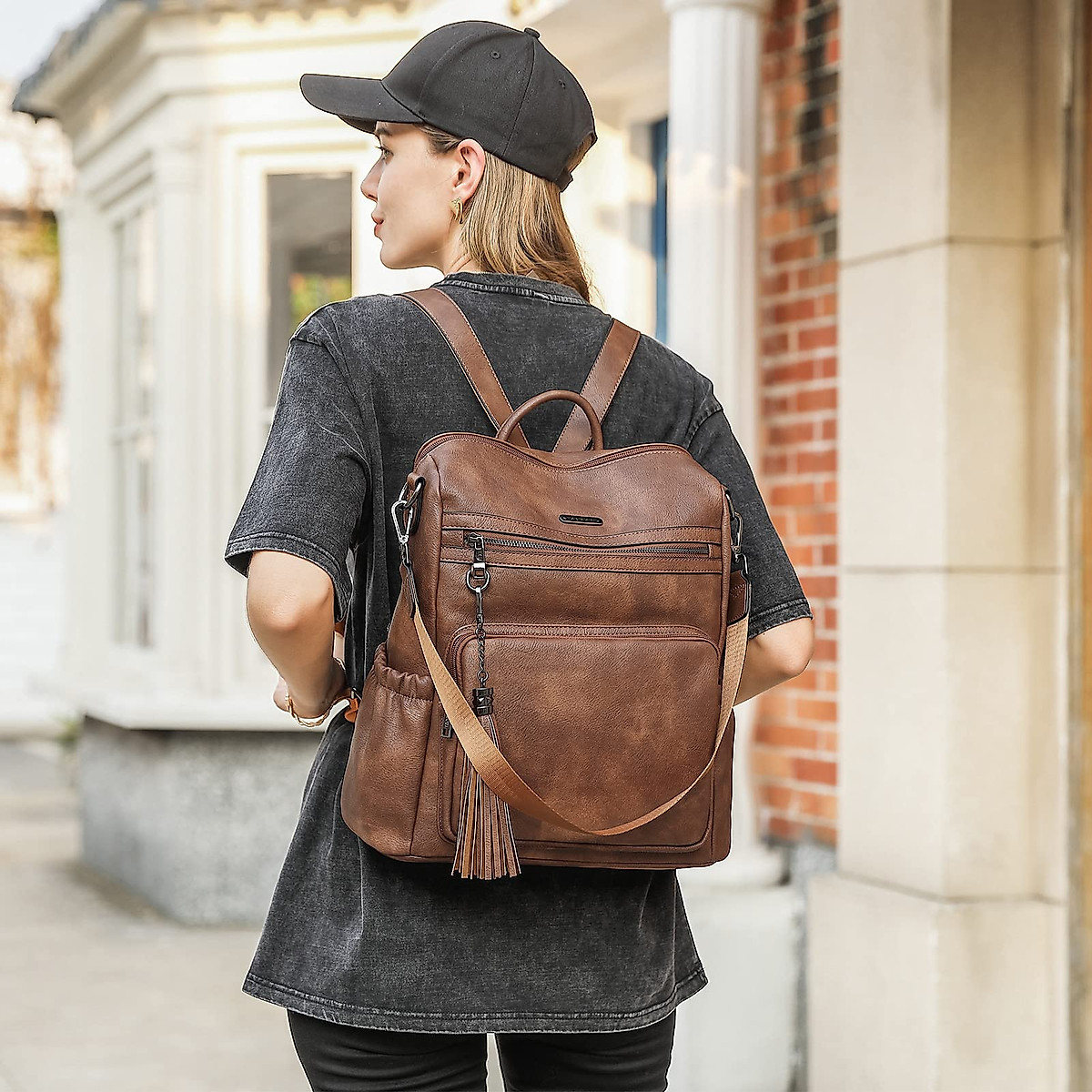 CLUCI Backpack Purse + Small Belt Bag for Women