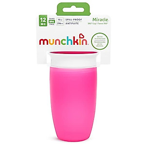 Munchkin Miracle 360 BPA Free Sippy Cup 296 mL/10 Oz 3 Count, Blue/Green/Pink