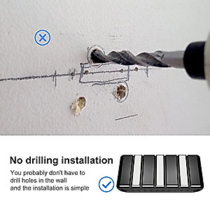 suptek Remote Control Holder Wall Mount，Hole-Free TV Remote Holder (for 3 or 4 Remotes, Black, Quantity 1)