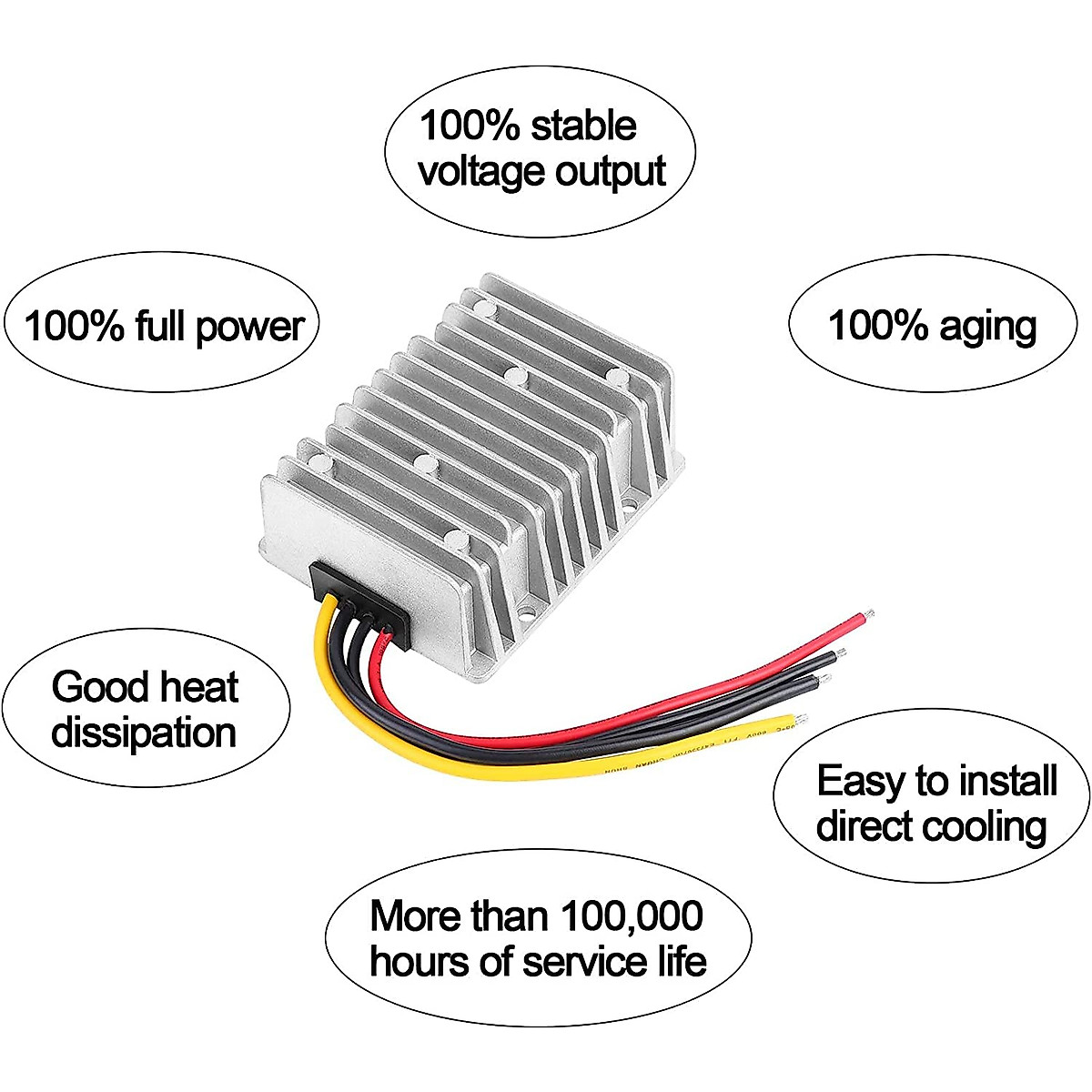 BZONE DC 48V Step Down to DC 12V 30A 360W Voltage Reducer Converter Golf Cart Voltage Regulator Waterproof for Golf Cart