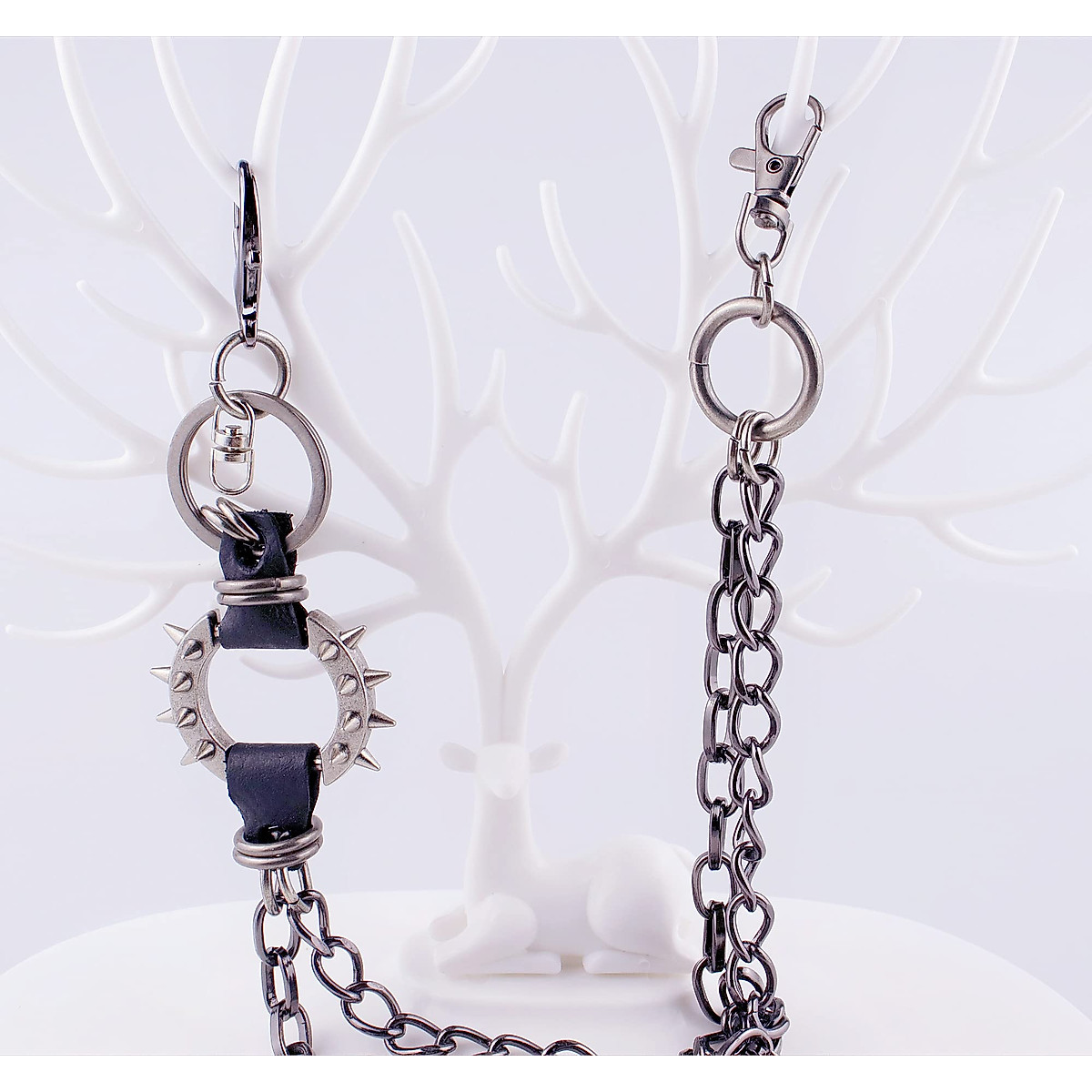 ARZASGO Halloween Punk Chains for Pants, Heavy Duty Multi-layer Belt Chains Hip Hop Trousers Jeans Chain with Lobster Clasps for Wallet Keys