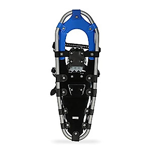 Outbound Men & Women's Lightweight 36 x 8" Adjustable Aluminum Frame Snowshoes with Posi Lock Binding for Secure Fit, Glove Like Binding, Black/Blue