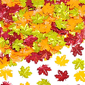 Fall Party Table Scatter Confetti - Thanksgiving Day Maple Leaves Foil Metallic Sequins Confetti Autumn Party Sprinkles Confetti Decorations, 60g
