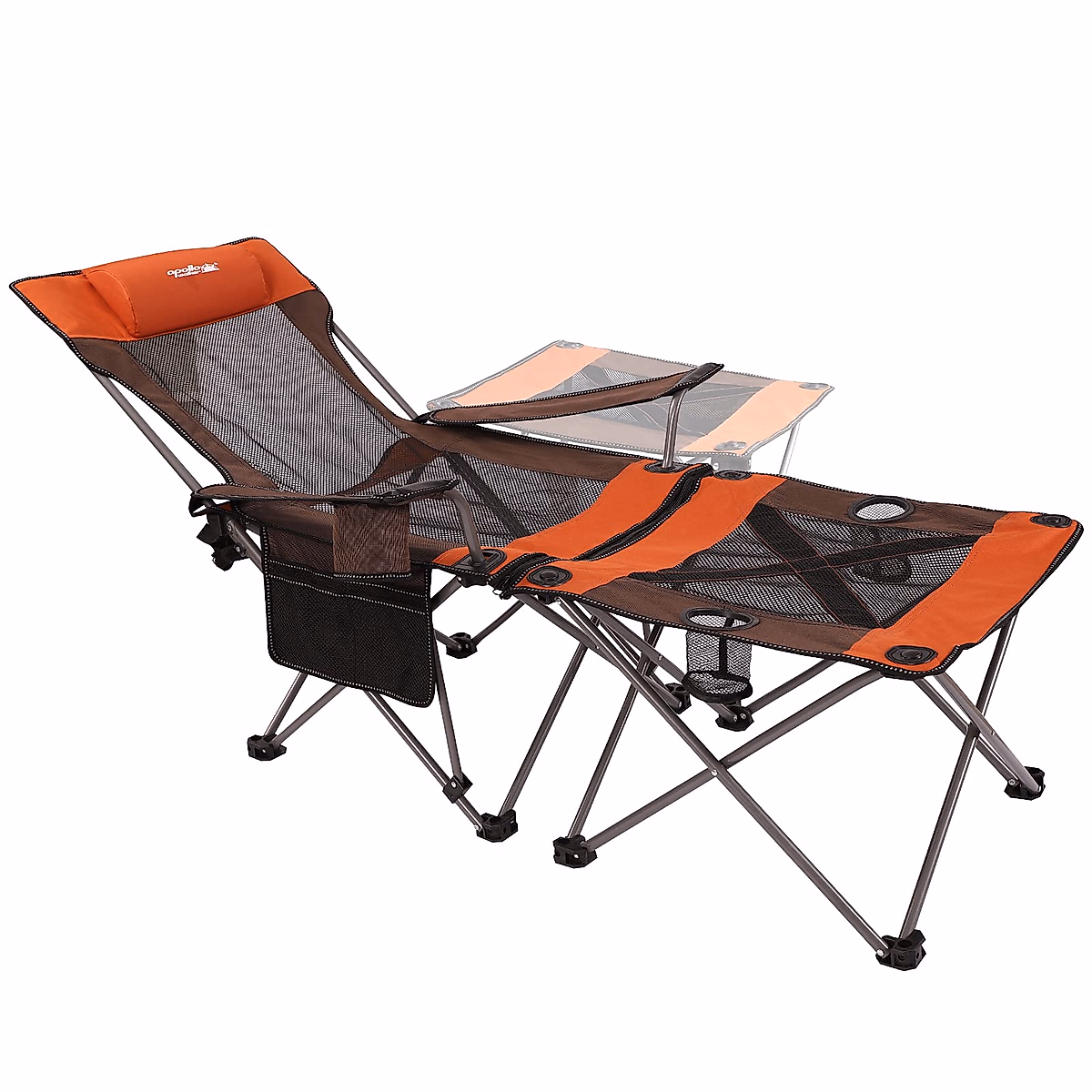 apollo walker Folding Camp Chairs Beach Chairs for Adults 2 in 1 Portable Sun Chairs Lightweight Mesh Lounger Chair with Carry Bag,for Outdoor,Fishing,Beach,Picnics