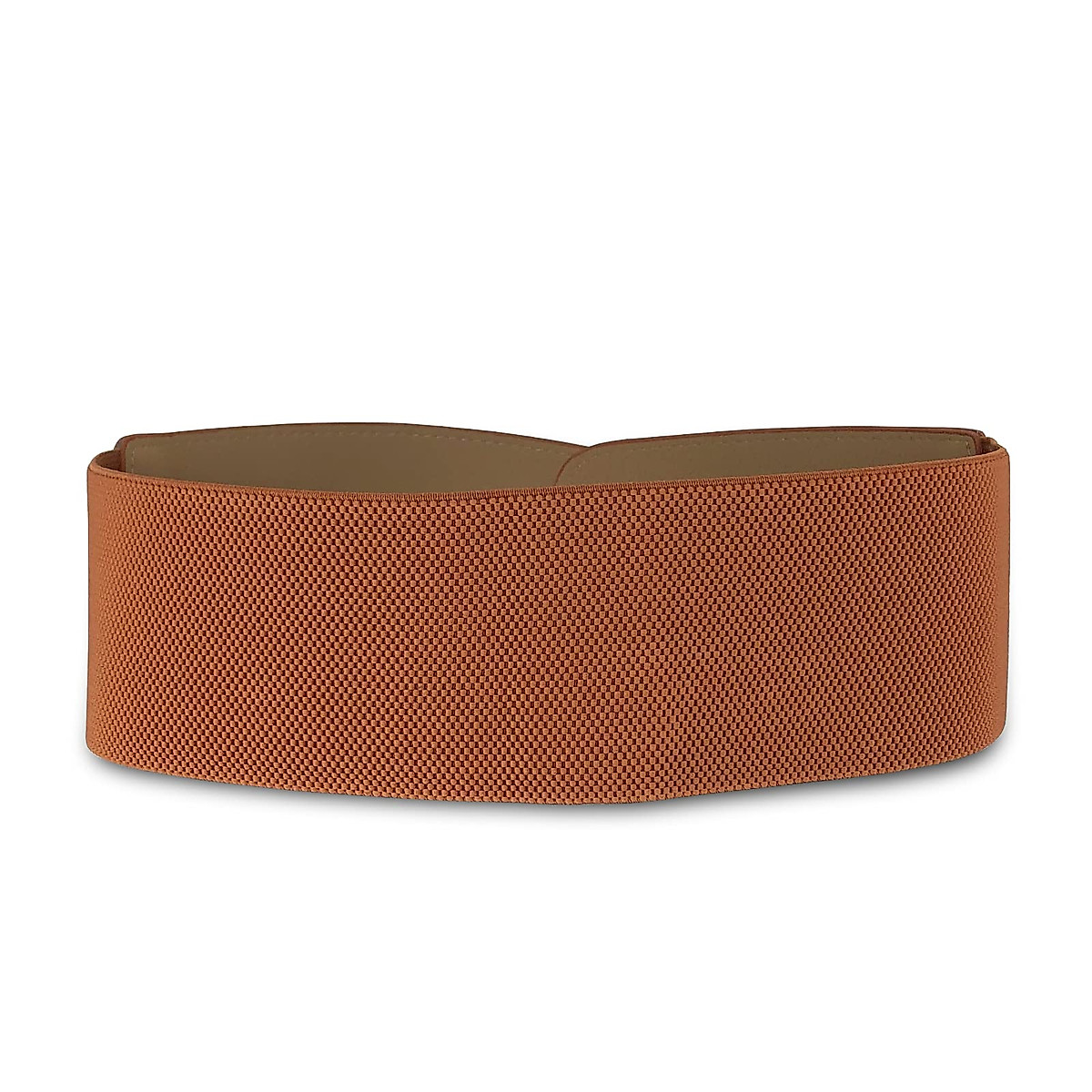 JOYMIN Women's Fashion Wide Waist Belt Elastic Stretch Cinch Belts Classy C-Shape Buckle Design Waistband，Brown