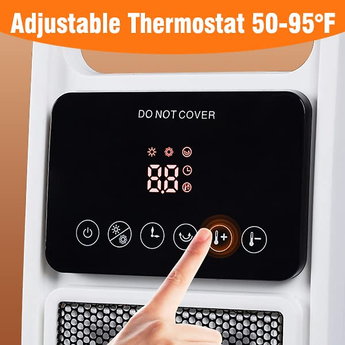 Space Heaters for Indoor Use, 1500W Electric Ceramic Heater for Room with Remote, Thermostat, Tip-Over & Overheat Protection, Portable Heaters Office & Home