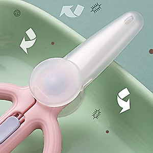DAMPEN Ceramic Scissors for Baby Food,Portable Baby Food Scissors,Children Safety Food Cutter,with Blade Cover and Travel Case (PINK AND GREEN)
