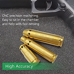 ARKSight Hunting BoreSighter for 223/9MM/243/308/7mm-08REM Cal, Red Dot Brass Chamber Bore Sight Kit for Rifle Scopes and Handgun