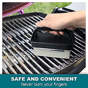 Griddle Cleaning Kit for Blackstone, Heavy Duty Grill Cleaner Kit with Cleaning Stone, Griddle Cleaning Brush with Handle Scouring Pad Griddle Scraper Easy to Clean Flat Top