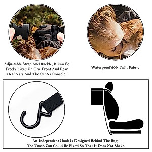 RODAILYCAY Car Garbage Bin with Lid, Waterproof Car Trash Can Center Console, Girl Kissing Her Dog in Forest Auto Dustbin Garbage Organizer, Vehicle Trash Can for Car