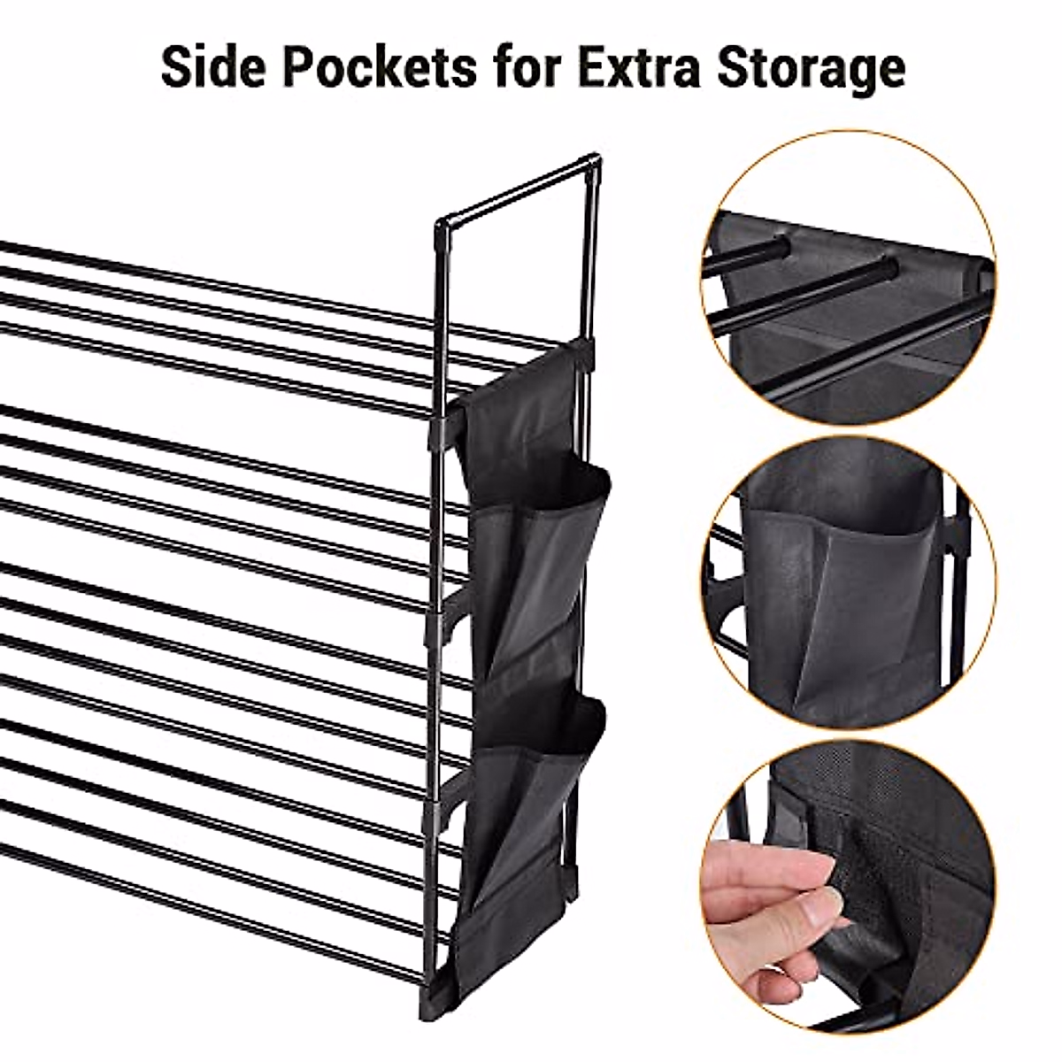 Yescom 4 Tier Shoe Rack Shelf Metal Shoe Tower 16 Pairs Shoe Storage Organizer Unit Entryway Closet Dorm Shelf Stackable Cabinet,35 7/16" L x 11 5/8" W x 29 1/2" H