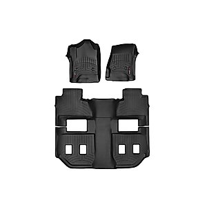 WeatherTech Custom Fit FloorLiners for Suburban, Yukon XL - Full Set (44607-1-3), Black