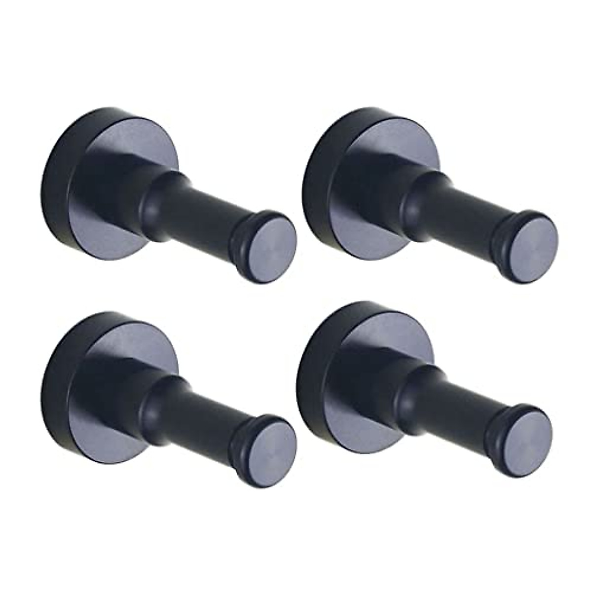 eForwish Space Aluminum Garage Storage Organizer Hook Bathroom Toilet Single Robe Towel Coat Hook Rustproof Kitchen Utensil Utility Hanger Solid Metal Heavy Duty Wall Mount (4 Pcs, Black)