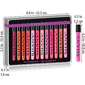 SHANY The Wanted Ones - 12 Piece Lip Gloss Set with Aloe Vera and Vitamin E