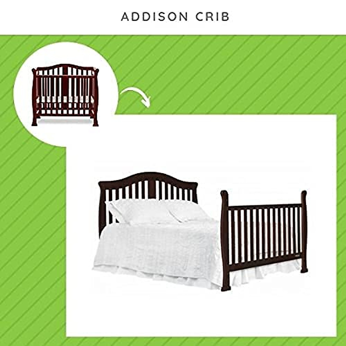 CC KITS Full-Size Conversion Kit Bed Rails for Converting Dream on Me Cribs (Espresso)