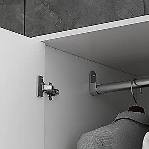 Hitow Wardrobe Armoire Closet with 2 Doors, Freestanding Wardrobe Cabinet with Drawer & Hanging Rod, Bedroom Armoire Clothes Organizer, White Type C (31.5" W x 18.9" D x 66.9" H)