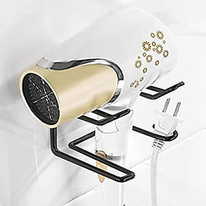 Hair Dryer Holder,Storage Shelf,Wall-mounted Stainless Steel Hair Dryer Straightener Rack Compatible with Most Hair Dryers