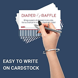 Baseball Diaper Raffle Tickets, Boys Baby Shower Games for Prizes, Baby Shower Diaper Raffle Invitation Insert Cards, 25 Pack