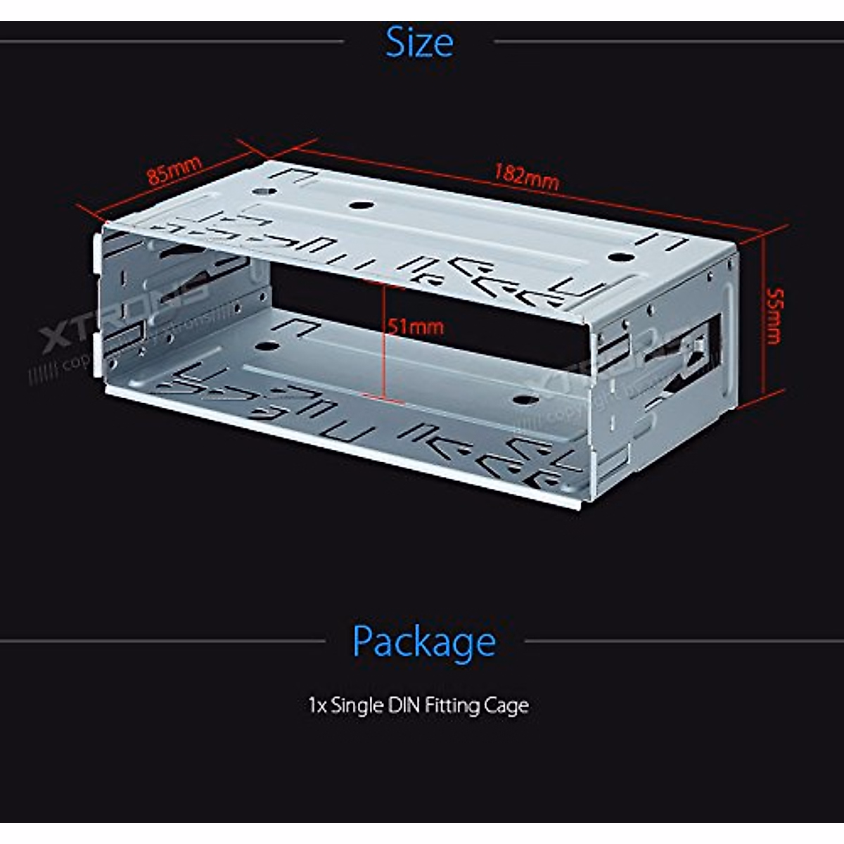 XTRONS Universal Single Din 1 Din Stereo Radio Replacement Fitting Cage Kit Installation