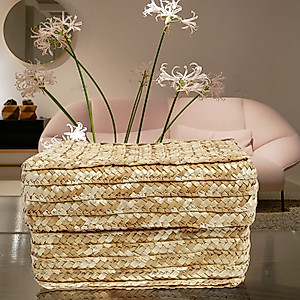 DOITOOL Wicker Storage Baskets 1pc Straw Storage Basket Wicker Child Cosmetic Wedding Wedding Basket
