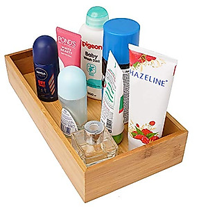 Aviboo Cabinet Drawer Organizer and Storage Tray Box Dividers Set Made of Bamboo Wood, Multipurpose Holder for Craft, Sewing, Office, Bathroom, Kitchen (1, 5.9x9.1x2.2 inch)