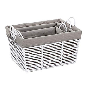 Home Zone Living VS19450E Nursery Basket, White/Grey